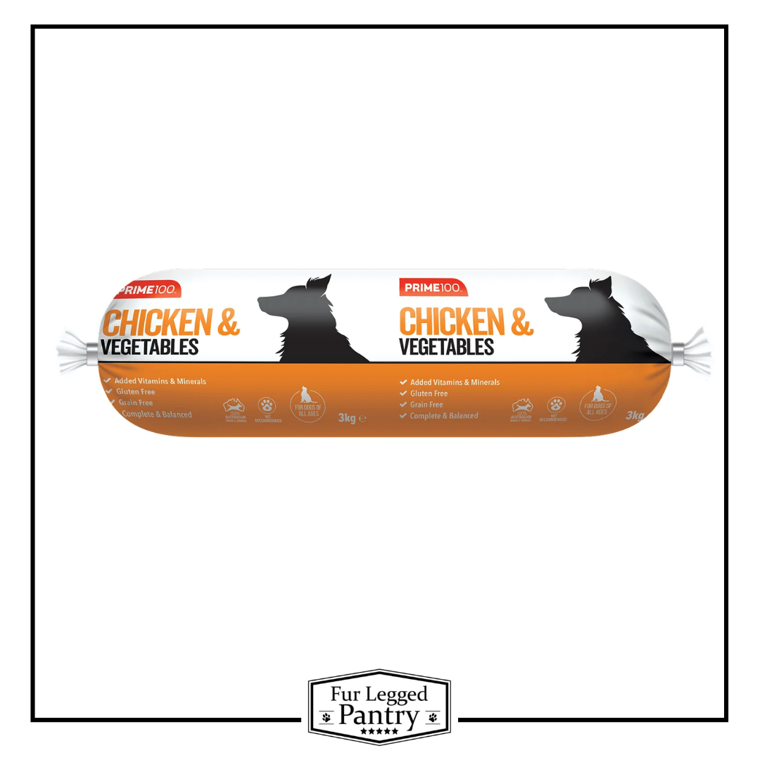 Chicken & Vegetables Prime 100 Roll – Fur Legged Pantry